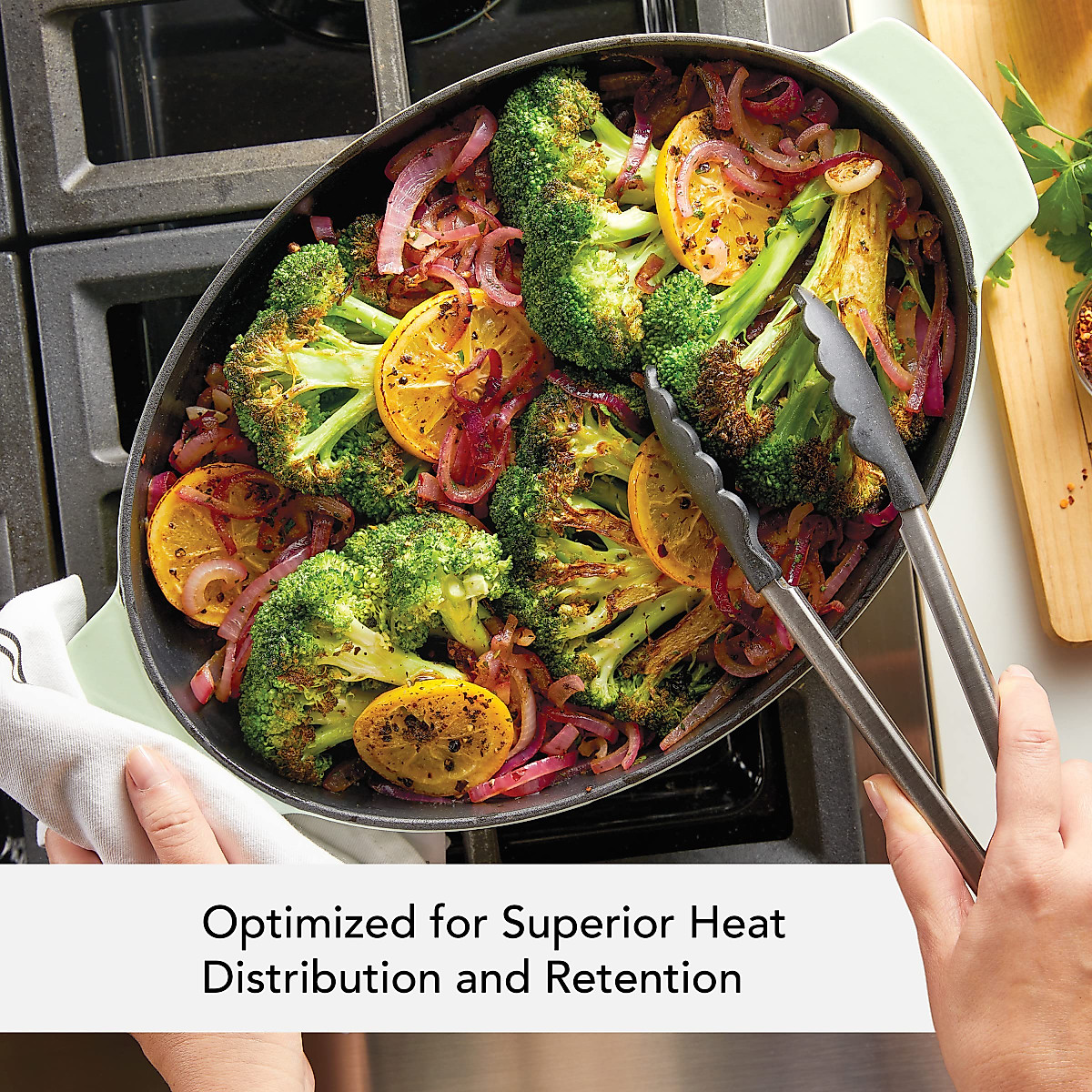 KitchenAid Enameled Cast Iron Au Gratin Oval Roasting Pan, 2.5 Quart, Pistachio