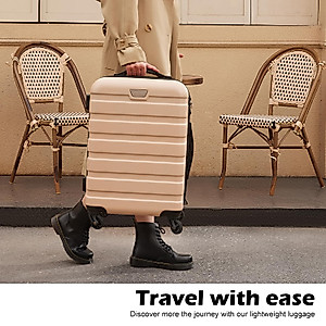 Coolife Luggage 3 Piece Set Suitcase Spinner Hardshell Lightweight TSA Lock (dark green3)