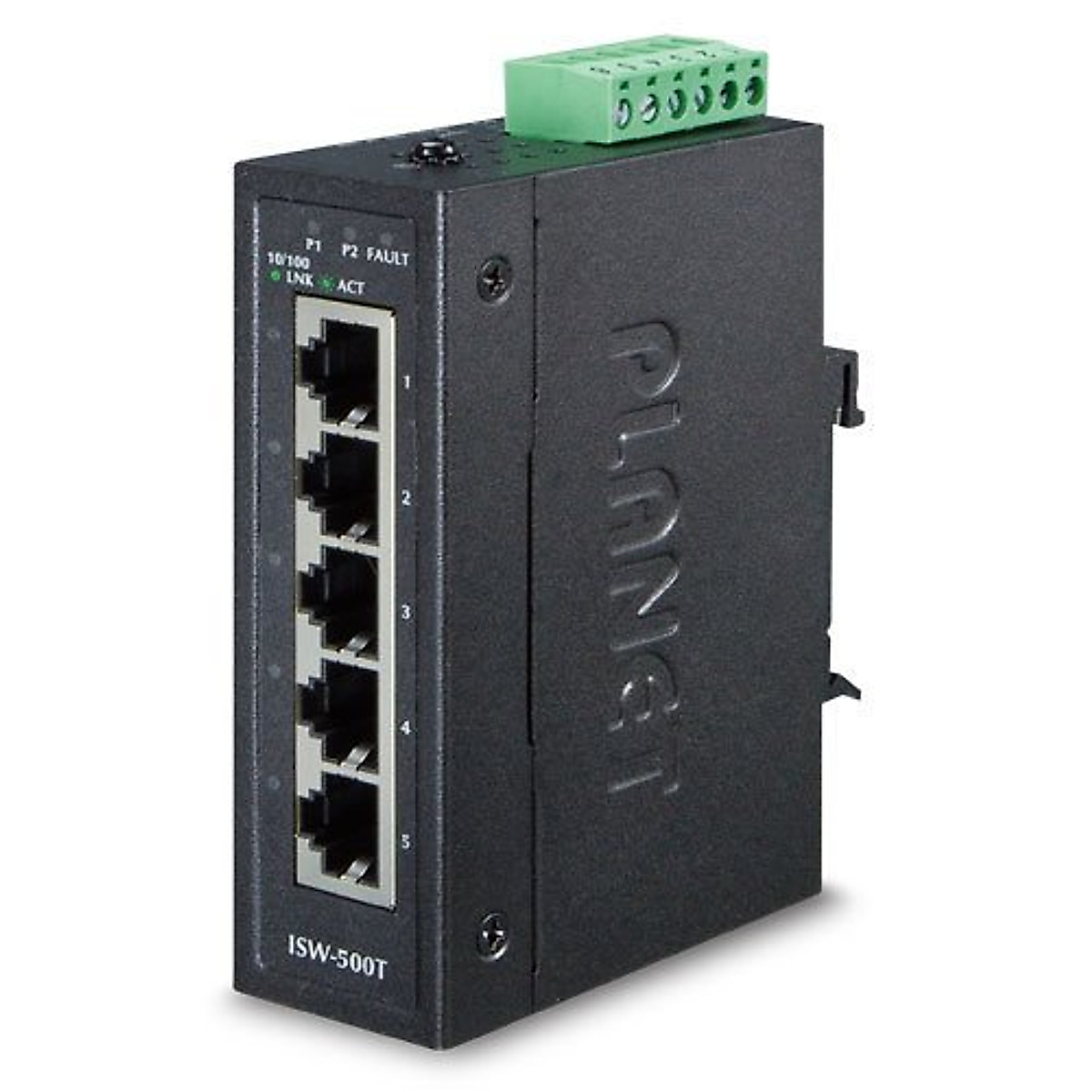 Planet ISW-500T IP30 Compact Size 5-Port 10/100TX Industrial Fast Ethernet Switch (-40~75 degrees C)