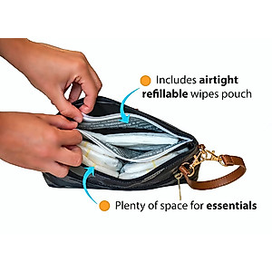 Bumco Diaper Clutch - Portable Wipes Dispenser & Baby Travel Essential, Airtight Baby Wipes Dispenser, Refillable Wipes Container, Travel Baby Essentials, Baby Wipe Dispenser, Diaper Bag Purse