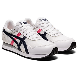 ASICS Women's Tiger Runner Sportstyle Shoes, 8, White/Midnight