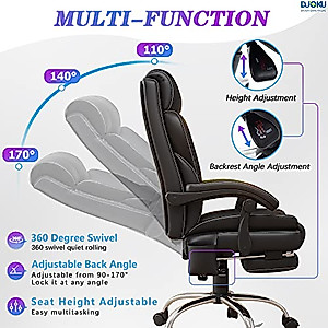 Massage Office Chair, Big and Tall Ergonomic Office Chair 350lb Wide Seat Desk Chair with Massage High Back PU Leather Computer Chair Executive Work Chair with Wheels