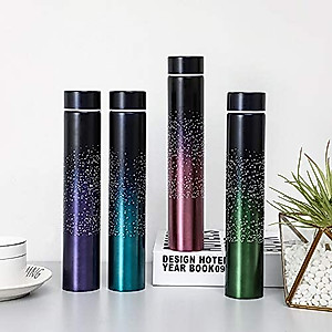 Insulated Water Bottle, Coffee Thermos Mug, Double Wall Vacuum Insulation, Fashionable Style Skinny Mini Slim Stainless Steel Water Bottle, 8.5 Oz (Starry Purple 8.5 Oz)