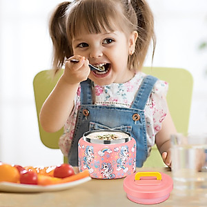 JXXM 8 Oz Thermos Food Jar for Hot & Cold Food for Kids, Insulated Lunch Containers Hot Food Jar,Leak-Proof Vacuum Stainless Steel Wide Mouth Lunch Soup Thermos for School,Travel (Pink)