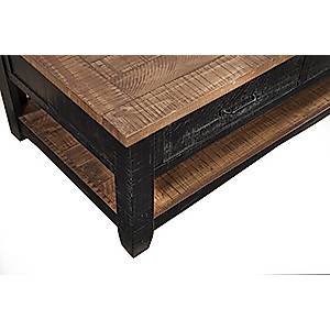 Martin Svensson Home Rustic Coffee Table, Antique Black and Honey Tobacco