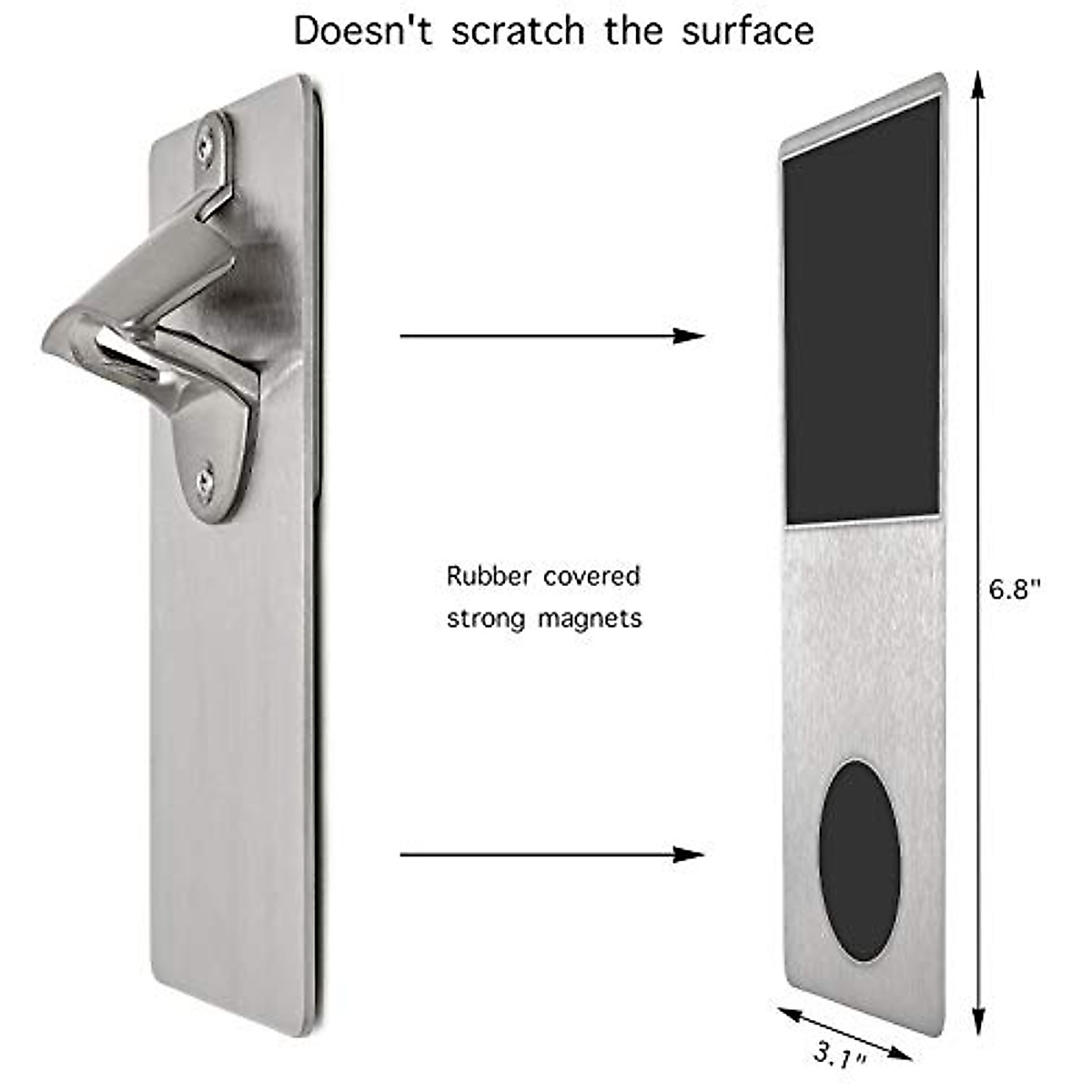 Beer Bottle Opener Wall Mounted with Magnetic Cap Catcher Wall Mount Bottle opener Magnet | Beer gifts for men | Father's day | Man cave decor accessories | Dad Birthday Gift