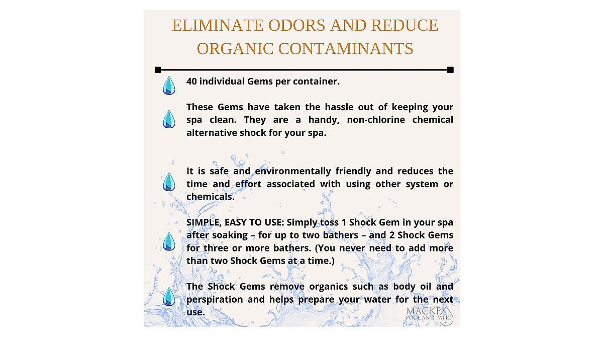 Macke Pool & Patio Silk Balance Shock Gems for Spas & Hot Tubs