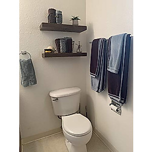 Joel's Antiques & Reclaimed Decor 2" x 8" Rustic/Contemporary, Mountable Floating Shelf (Medium Brown, 24" Set of Two)