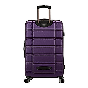 Rockland Melbourne Hardside Expandable Spinner Wheel Luggage, Purple, Checked-Large 28-Inch