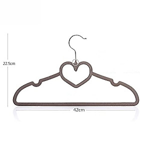 42CM 10/20PCS Cute Hangers Velvet Hangers Heart Design Clothing Rack Clothes Drying Rack Coat Hanger Hangers for Clothes (Color : Green, Size : 42CM 10PCS)