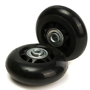 F-ber Luggage Suitcase Wheels 63x24mm/2.48" x0.94'' w/ 6mm ABEC 608zz Bearings, Inline Outdoor Skate Replacement Wheels, Set of (2) Wheels (OD:63 W:24 ID:6 Axles:35 & 40mm)