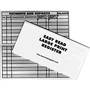10 Large Print Low Vision Checkbook Transaction Registers White