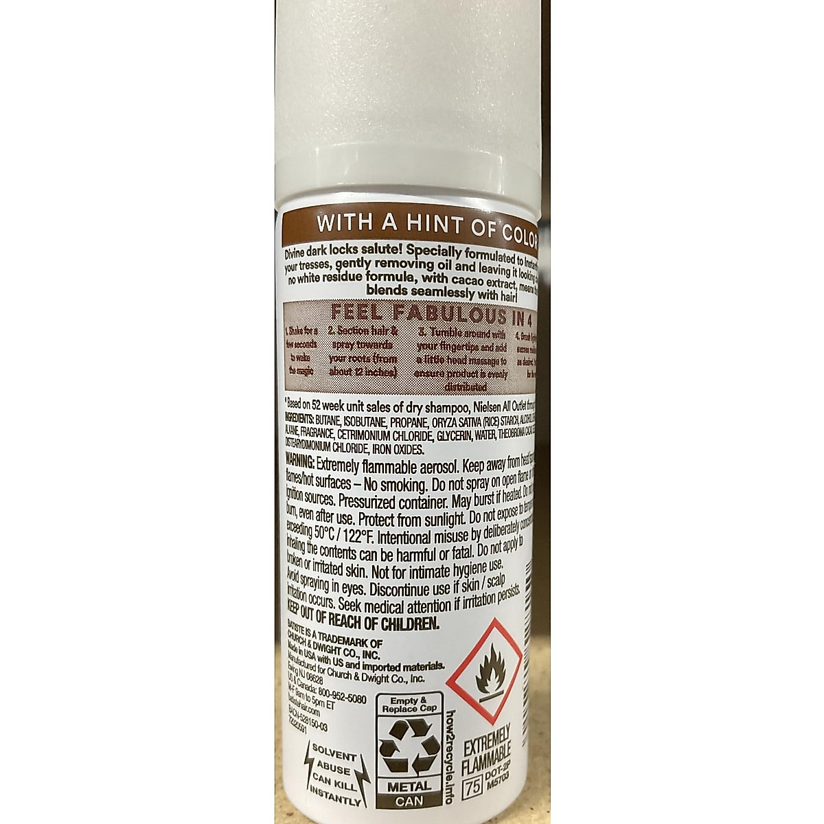 Batiste Dry Shampoo Divine Dark Mini Travel Size 1.6 oz (Pack of 6)