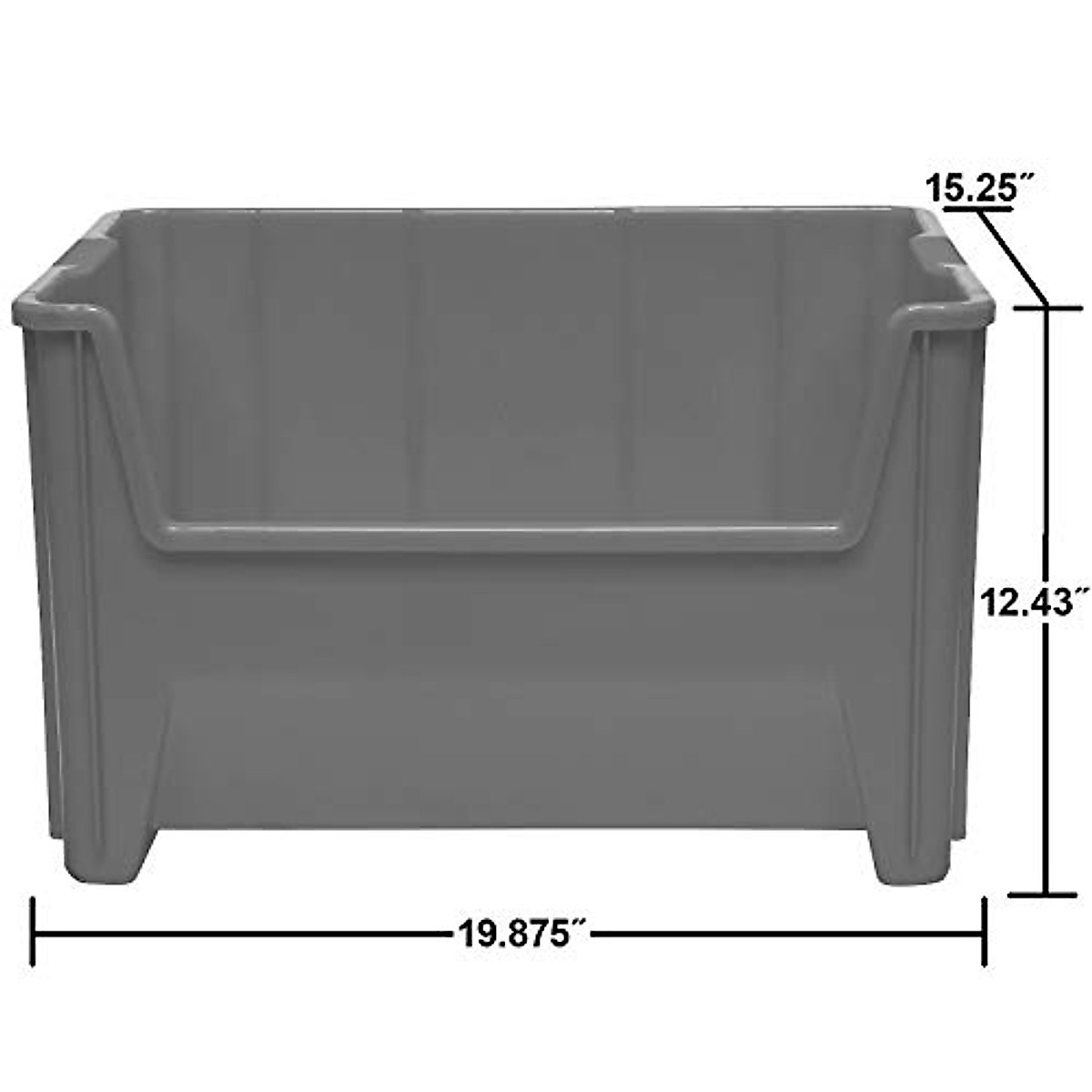 Akro-Mils 13017 Stack-N-Store Heavy Duty Stackable Open Front Plastic Storage Container Bin & 13014 Stack-N-Store Heavy Duty Stackable Open Front Plastic Storage Container Bin, Blue, (4-Pack)