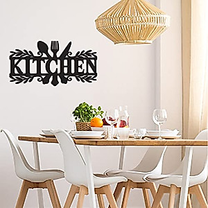 KOYILTD Kitchen Sign,Dining Room Wall Decor Rustic Metal Kitchen Decor Sign,Kitchen Word Art Farmhouse Cooking