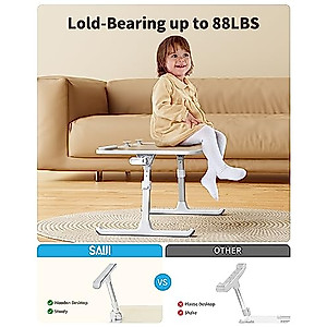 Laptop Desk for Bed, SAIJI Lap Desks Bed Trays for Eating Writing, Adjustable Computer Laptop Stand, Foldable Lap Table in Sofa and Couch（23.6 x 13Teak