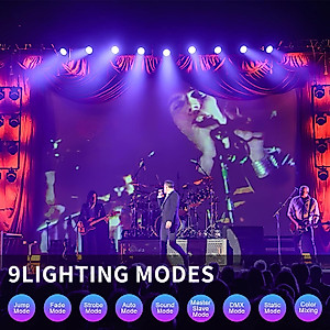 BETOPPER Stage Lights for Parties, 54x3W LED Par Lights RGB, DMX DJ Lights Sound Activated,Strobe Wash Lights for Party, Wedding, Club, Concert and Festival (1)