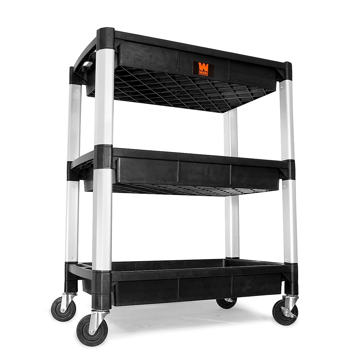WEN 73163 Three-Tray 300-Pound Capacity Triple Decker Service and Utility Cart