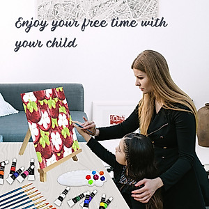 Kalysky 47PCS Kids Paint Set,Canvas Painting Kits for Kids ages 4-8,8-12,Acrylic Paint Art Supplies for Kids 9-12 with 12 Paints, 5 Canvas Panels, 18PCS Drawing Paper,10 Brushes