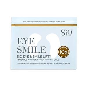 SiO Beauty Eye & Smile Lift - Eye & Smile Anti-Wrinkle Patches 2 Week Supply - Overnight Smoothing Silicone Patches for Wrinkles and Fine Lines