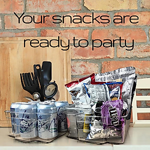 Ceybo Original Set of 4 Durable Refrigerator Food Storage Organizer Bins Variety Pack for Fridge, Freezer, Kitchen Cabinet and Pantry, Dishwasher Safe