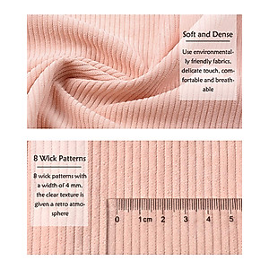 SQINAA Corduroy Fabric Thickened 8 Wicks Soft and Delicate Have no Elasticity Suitable for Spring, Autumn and Winter Clothing 50x155cm,Red