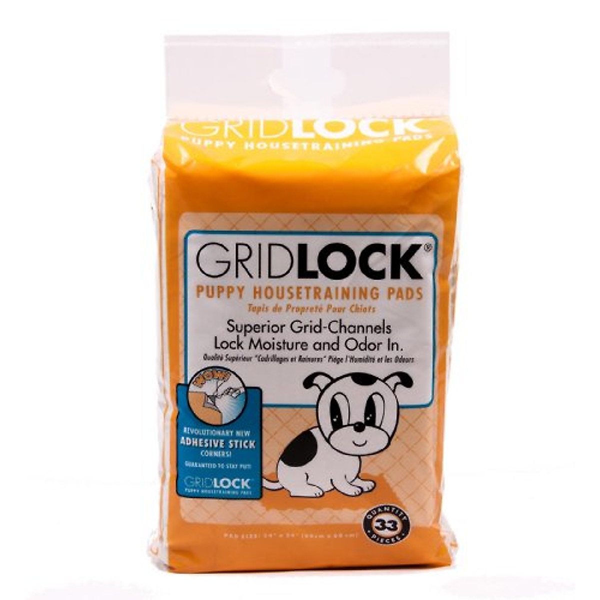 GOGO Gridlock, Puppy Pee Pads with Adhesive, 30 Count