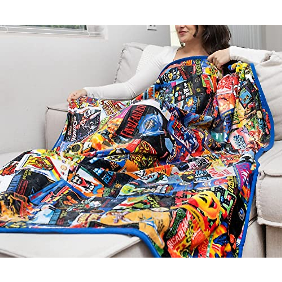 8-Bit Armageddon Retro Video Games Fleece Throw Blanket | Plush Soft Polyester Cover for Sofa and Bed, Cozy Home Decor, Luxury Room Essentials | Novelty Gifts for Adults and Kids | 45 x 60 Inches