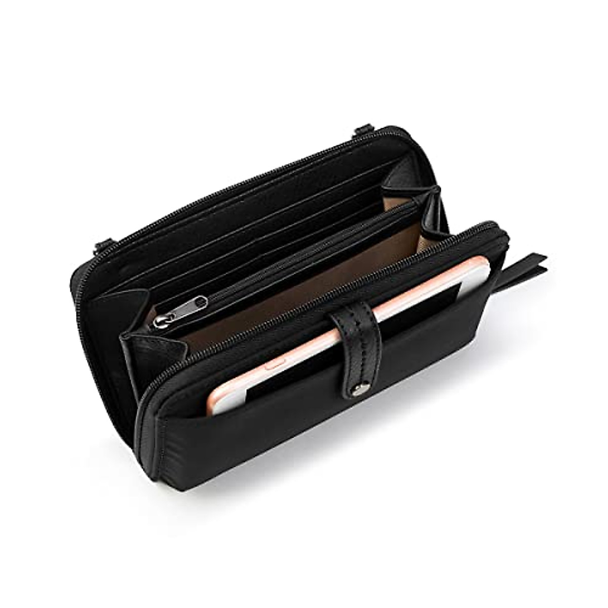 The Sak Esperato Large Smartphone Crossbody in Recycled Nylon, Black