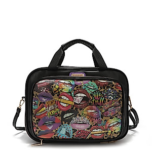 Nicole Lee Cosmetic Makeup Bag for Women - Multi Organization Toiletry Travel Bag with 5 Compartments (All Emotion)