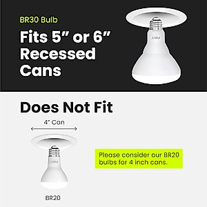 Feit Electric BR30 LED Light Bulb, 65W Equivalent, Dimmable, 650 Lumens, E26 Standard Base, 5000K Daylight, 90 CRI, Recessed Can Light Bulbs, 22 Year Lifetime, BR30DM/950CA/4, 4 Pack