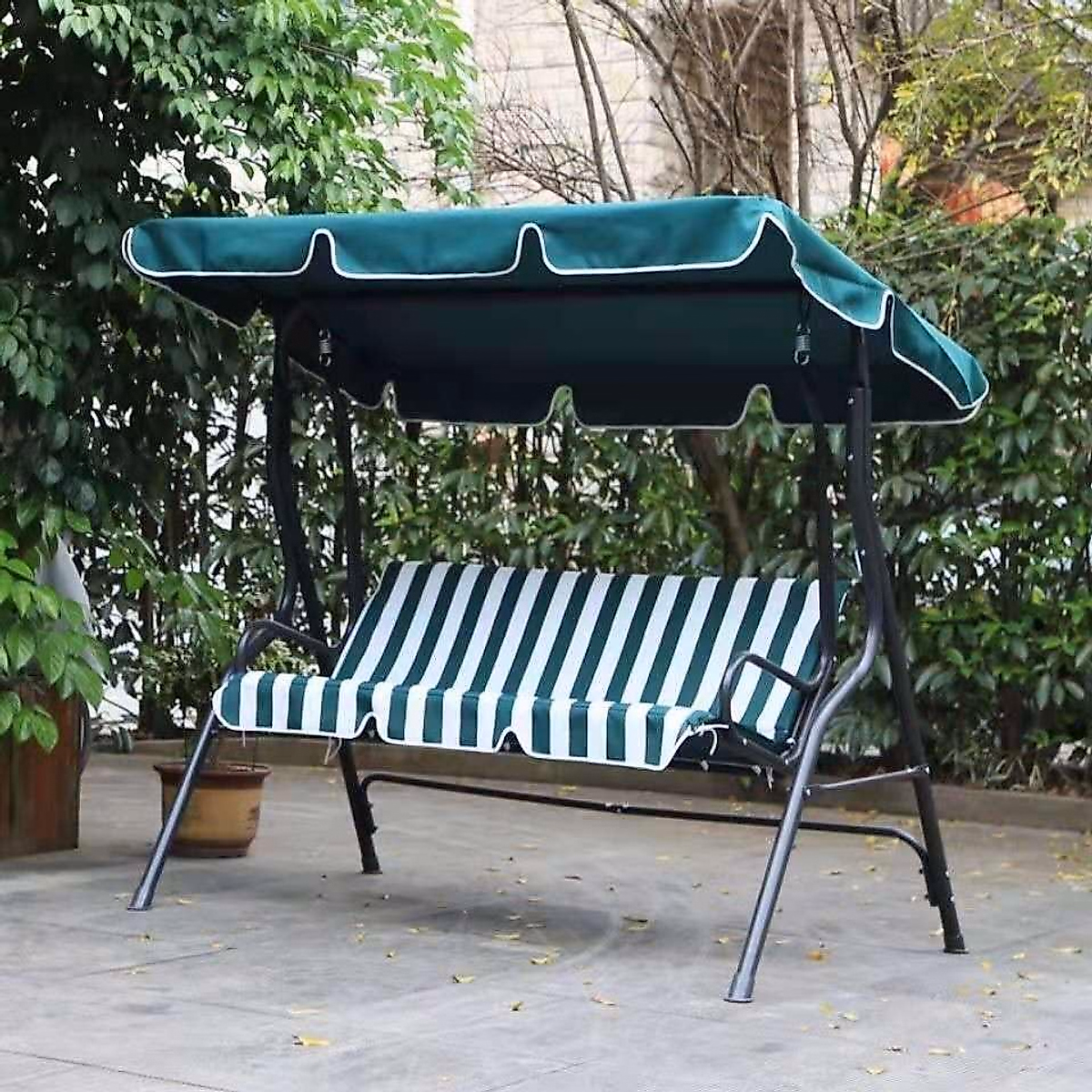 Swing Canopy Replacement, Waterproof Swing Top Cover Canopy 300D Replacement Garden Patio Porch Yard Outdoor, Top Cover Only (Green) (04OGD0007A)