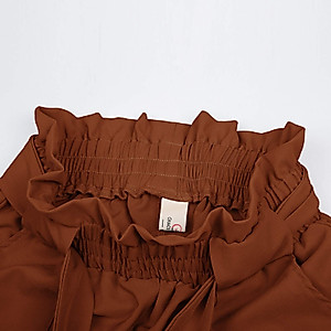 GRACE KARIN Women's Petite Skinny Dress Pants for Office Work Career Pants Lightweight Slim-Fit S Brown