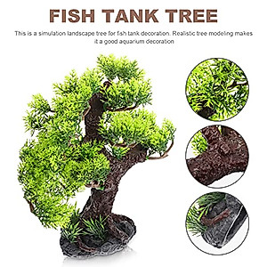 HANABASS Aquarium Tree Water Plants Tree Artificial Plant Tree Fish Tank Landscape Tree Fish Tank Aquarium Fish Hides Tree Bonsai Decorations ( Green )