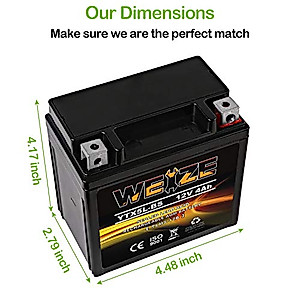 Weize YTX5L-BS High Performance - Maintenance Free - Sealed AGM Motorcycle CTX5L Battery compatible with Honda YUASA Yamaha ETX5L-BS Batteries
