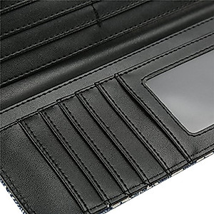 LATH.PIN Bohemian Purse Wallet Canvas Elephant Pattern Handbag with Coin Pocket and Strap (White, Large)