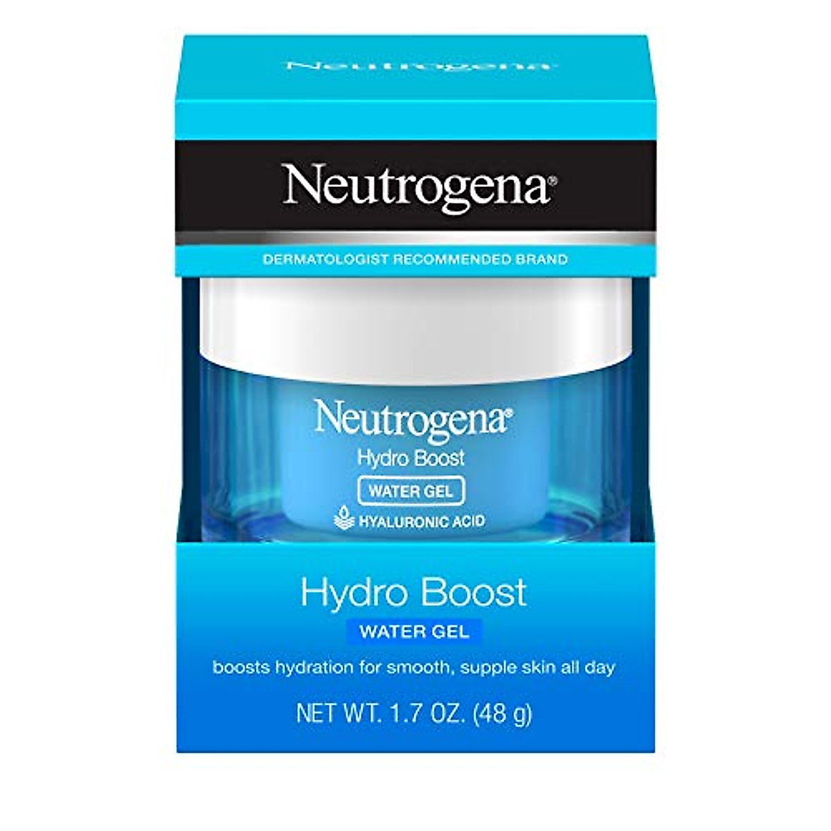 Neutrogena Hydro Boost Hyaluronic Acid Hydrating Water Gel Daily Face Moisturizer for Dry Skin, Oil-Free, Non-Comedogenic Face Lotion, 1.7 fl. oz