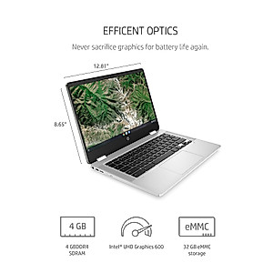 HP Chromebook x360 14a Laptop - Dual Core Intel Celeron N4020 - 4 GB RAM - 32 GB eMMC Storage - 14-inch HD Touchscreen - Google Chrome OS - Lightweight and Long Battery Life (14a-ca0010nr, 2020)