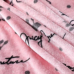 Juicy Couture - Throw Blanket | Crown Royal | Plush and Cozy | Decorative Blankets for Sofas, Chairs and Beds| Luxurious and Soft | Chic Home Decor | Measures 50" x 70" | Blush/Grey