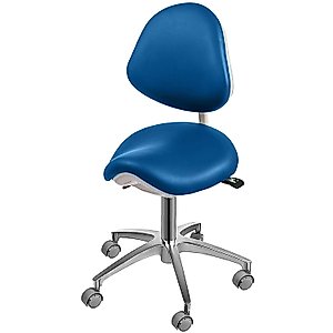 ORILAO Dental Mobile Height Adjustable Chair Saddle Doctor's Stool PU Leather Dentist Chair Dental Stool