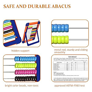 MICKYU Abacus for Kids Math- Classic Preschool Counting Learning Toys with 100 Beads
