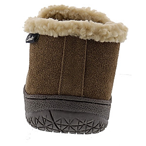 Clarks Sage Suede Moccasin Faux Fur Lining Indoor Outdoor Bootie Slippers (Sage Suede, 12)