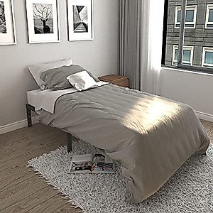 Eavesince Twin Bed Frames No Box Needed 18 Inch Tall Max 1000 Pound Heavy Duty Metal Twin Size Platform Easy Assembly Noise Free Black