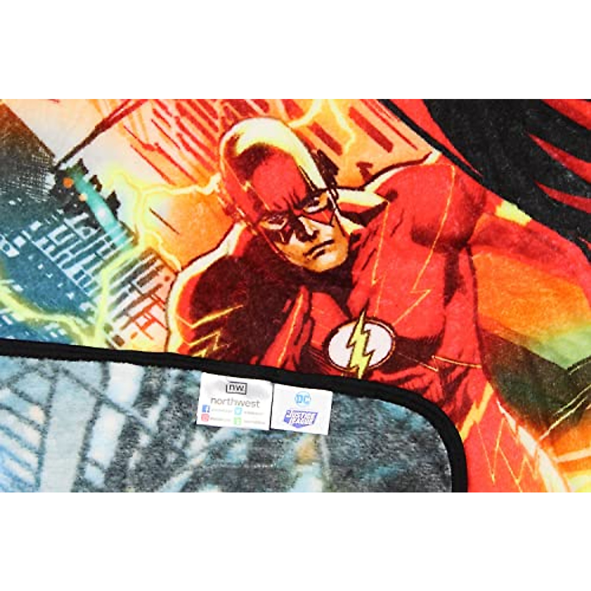 Northwest DC Comics The Flash Running Lightning Superhero Plush Throw Blanket 46' x 60'