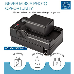 BM Premium 2 BP-718 Batteries and Charger for Canon Vixia HFR80, HFR82, HFR800, HFR70, HFR72, HFR700, HFM500, HFR30, HFR32, HFR300, HFR40, HFR42, HFR400, HFR50, HFR52, HFR500, HFR60, HFR62, HFR600