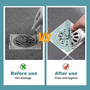 50 PCS Disposable Hair Drain Stickers, 2024 Upgrade Disposable Self-adhesive Floor Drain Stickers, Shower Drain Covers Protector Hair Catcher Mesh Stickers for Shower Kitchen Bathroom Bathtub (150)