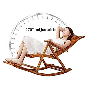 Lounge Chair, Lounge Chair Camping Chairs Garden Loungers Folding Chair Bamboo Rocking Chair Patio Garden Chair Outdoor Leisure Sun Lounger Folding Beach Chair Recliner
