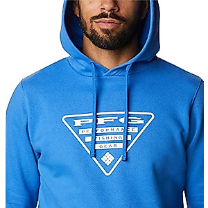 Columbia Men's PFG Triangle II Hoodie, Vivid Blue/White, Large