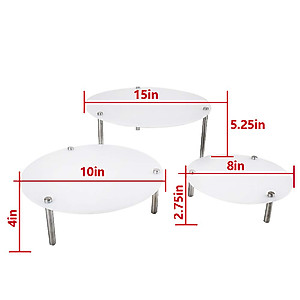 MIGHTDUTY3 Pcs Round Clear Acrylic Cake Stands, Cupcake Dessert Cake Holder Set, 3 Pack Acrylic Cupcake Display Set for Birthday Wedding Party Baby Shower Servings Platter Tower Decorations Clear