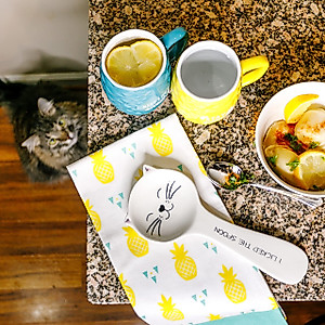 Pavilion Gift Company Cat Licked the Spoon-10 spoon rest, 10", White